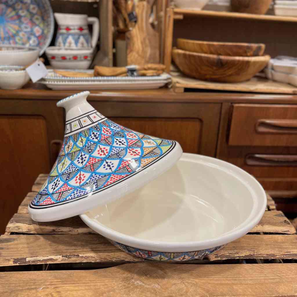 Tunisian Hand Painted Tajine - 2 sizes - Shop At Cooking Kneads