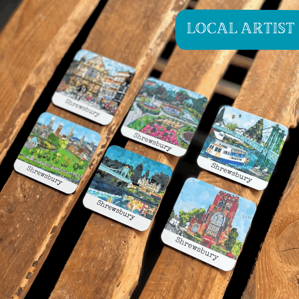 Lyn Evans ‘Torn Paper Art’ Shrewsbury Fridge Magnets – 6 designs ...