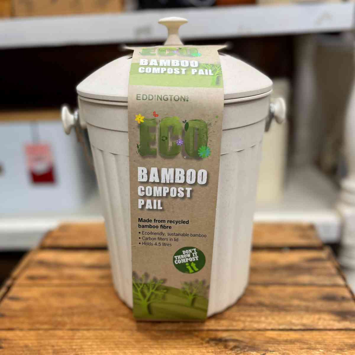 Eco Bamboo Fibre 4.5 Litre Compost Bin – 2 colours – Cooking Kneads