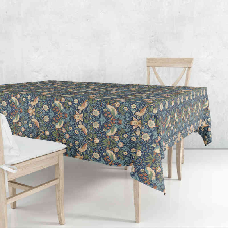 William Morris Strawberry Thief Rectangular Tablecloth – 2 colours ...
