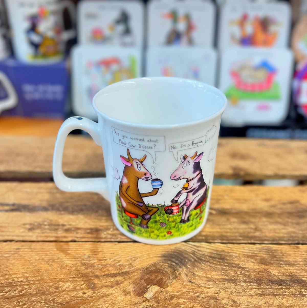 ‘Mad Cow’ Bone China Mug & Coaster – Cooking Kneads