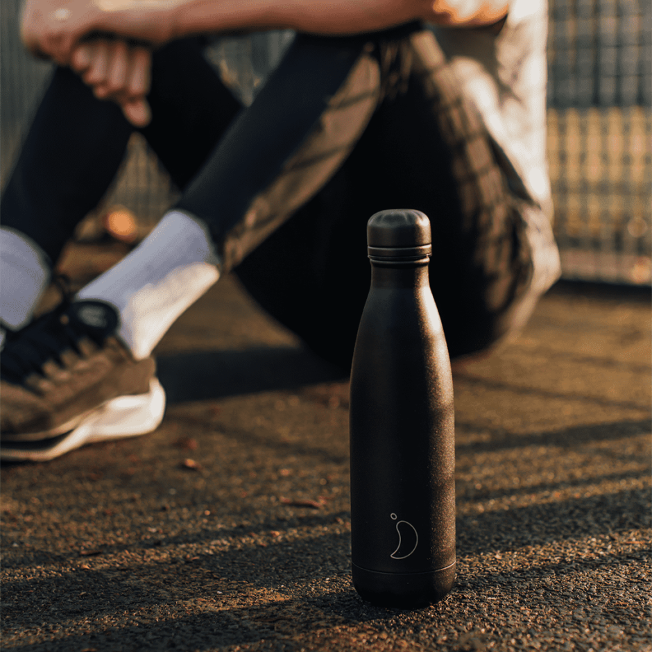 Chilly’s Monochrome 500ml Bottle – All Black – Cooking Kneads