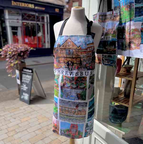 Lyn Evans ‘Torn Paper Art’ Shrewsbury 100% Cotton Apron – Cooking Kneads
